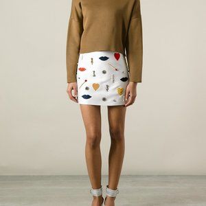 Stella McCartney | Skirts | Stella Mccartney Patch Beaded Mini Skirt ...